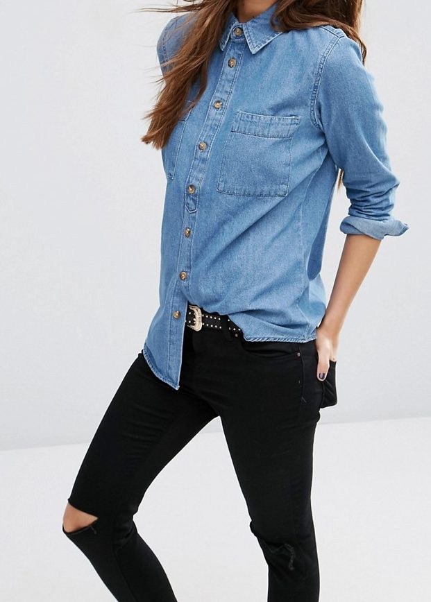 The Magic Ruffled Denim Top - Asos - Bikinis and Bibs