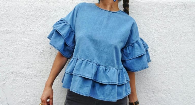 The Magic Ruffled Denim Top - Asos - Bikinis and Bibs